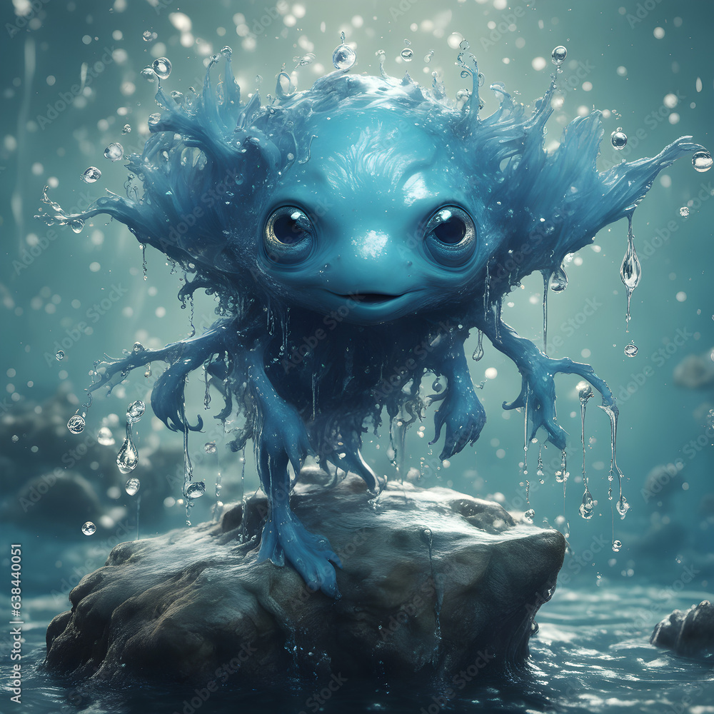 Enigmática criatura compuesta de fluidas gotas de agua surge de un ...