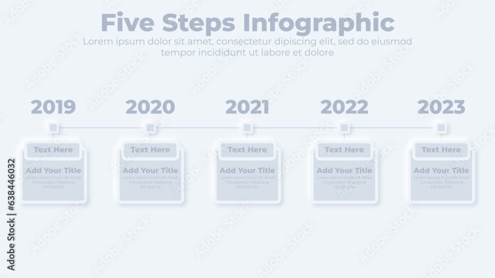 Neumorphic connection timeline steps infographics template design Stock ...