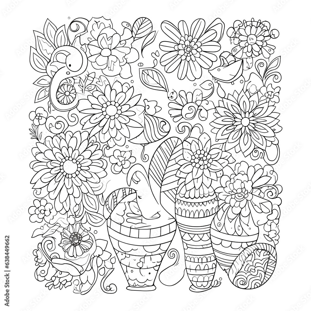 Coloring book for adult and older children. Coloring page with ...