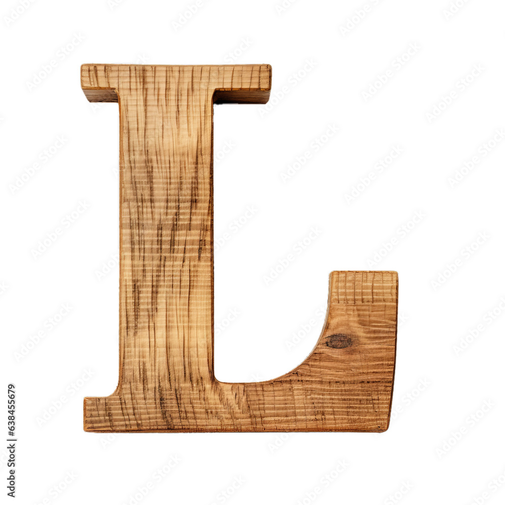 Rustic 3d wooden letter L, wood typography font, alphabet abc, isolated ...