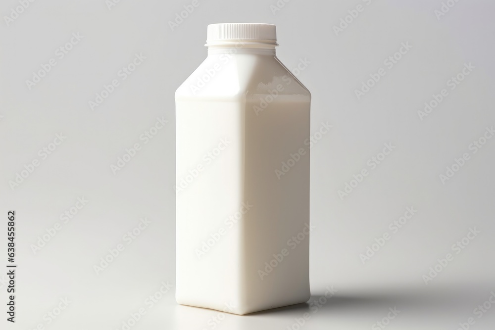 Blank small milk box with lid on white background. Plastic packaging ...