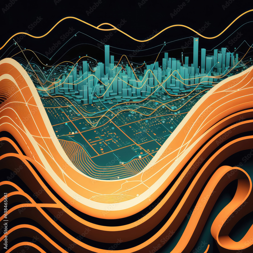 vector line artwork of a city map that highlights beautiful, data ...