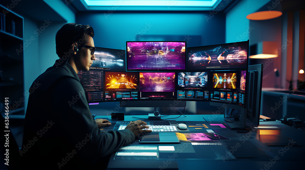 interior of a artist graphic designer setup studio background images ...