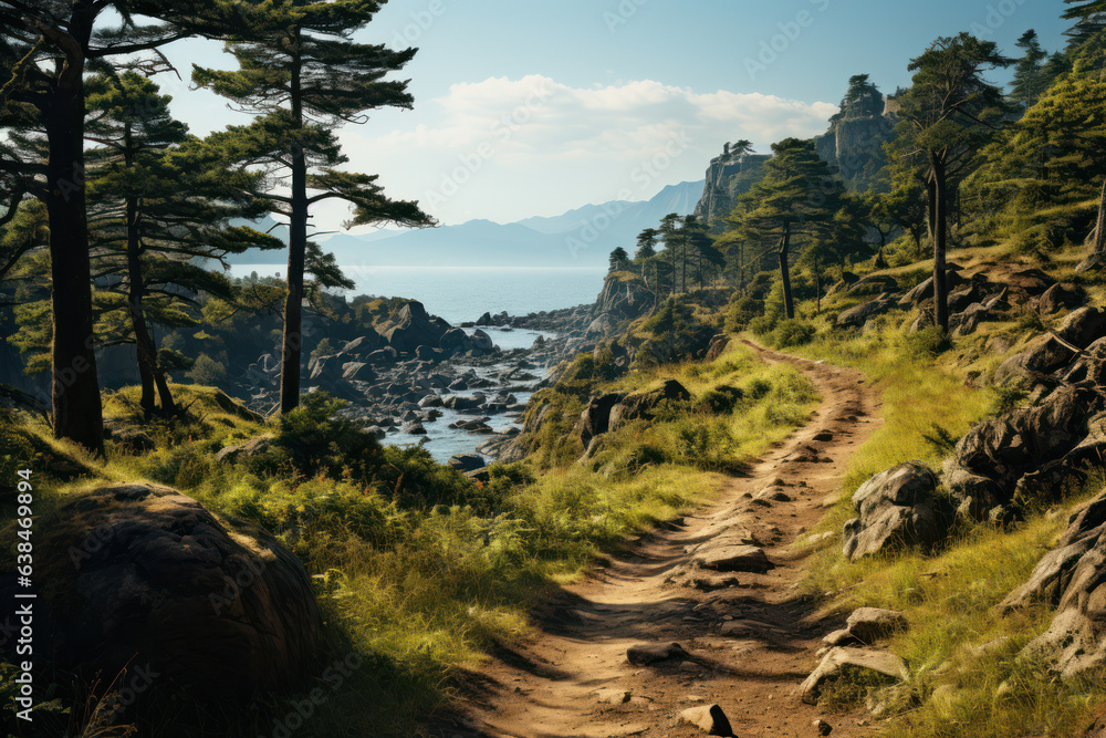 Unpaved Paths. Trail through untouched wilderness, symbolizing the ...