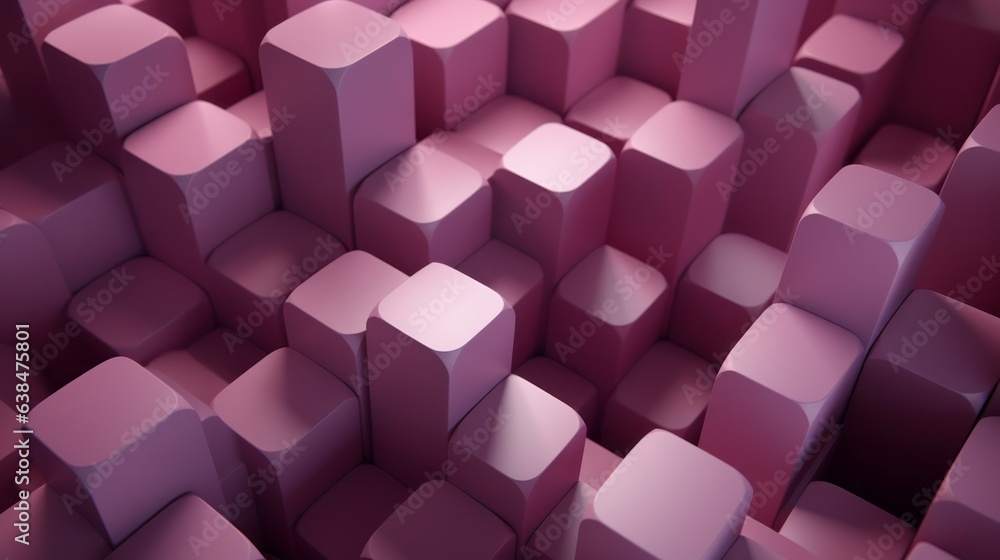 Group of cube shaped vertical objects of different height. Abstract ...