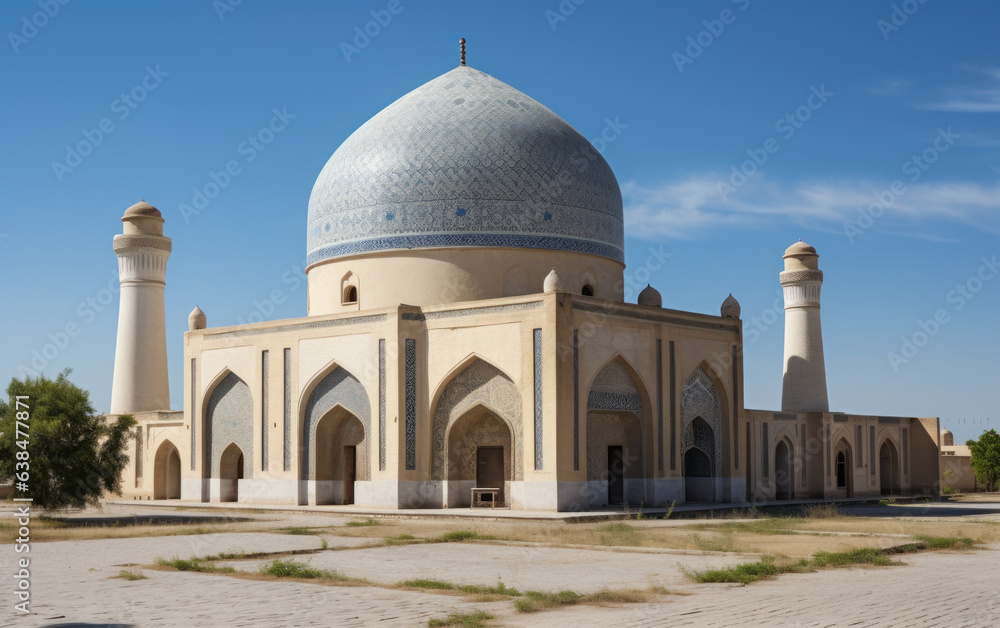 Beautiful Landscape mosque, architecture Design great view with blue ...