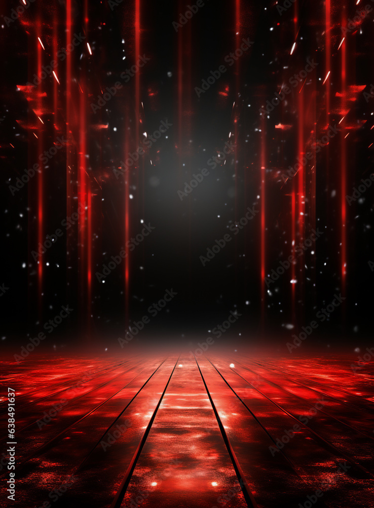 Ai generative Backdrop With Illumination Of Red Spotlights For Flyers ...