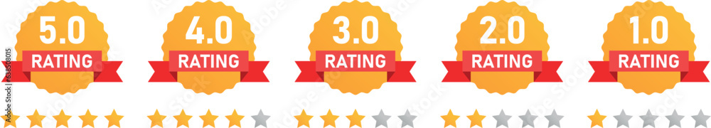 Review rating icons collection in flat style. Feedback, Survey ...