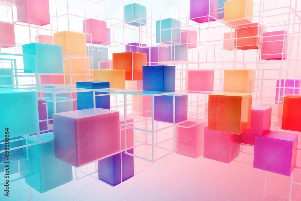 Ethereal Dimensions: Abstract 3D Geometric Squares Unveiling Multiverse ...