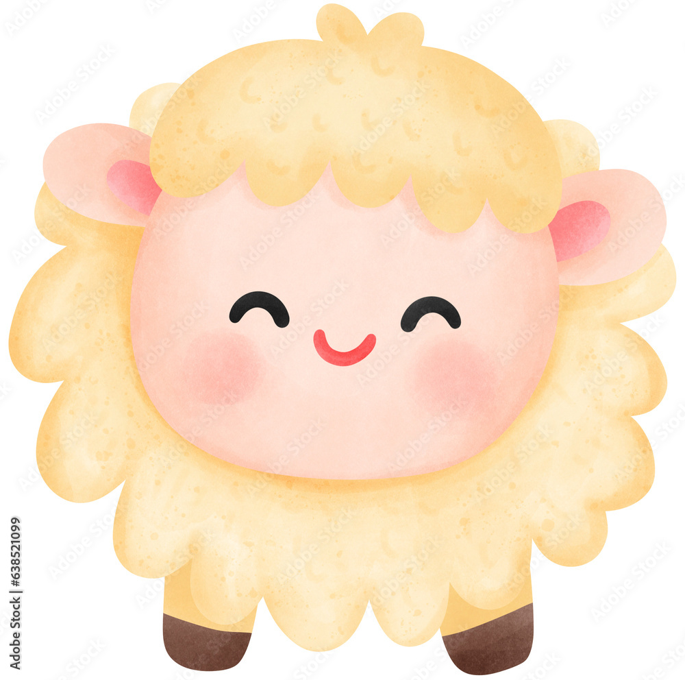 Sheep, Cute cartoon illustration Nativity of Jesus, birth of Jesus ...