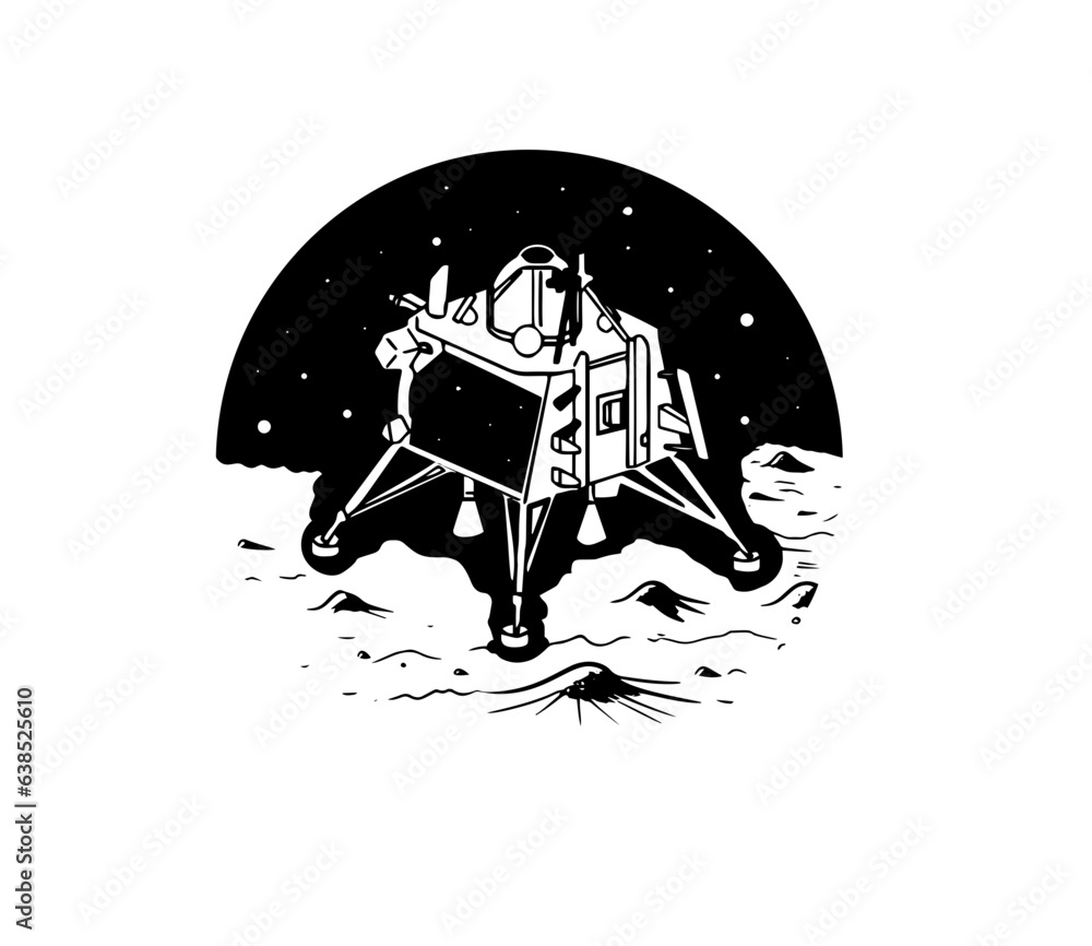 lunar rover lander successfully landing on moon Stock Vector | Adobe Stock
