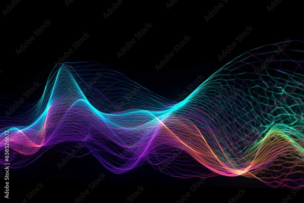 Vibrant animated display with flickering electrical lines, flowing ...