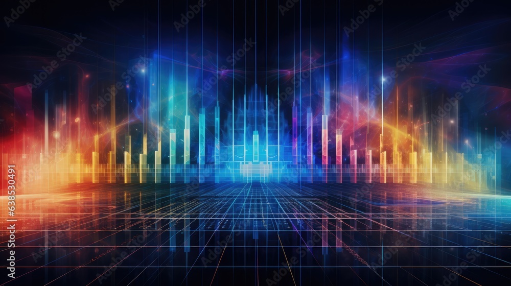 Rainbow Matrix Sound Grid Audio Wave Spectrum Stock Photo | Adobe Stock