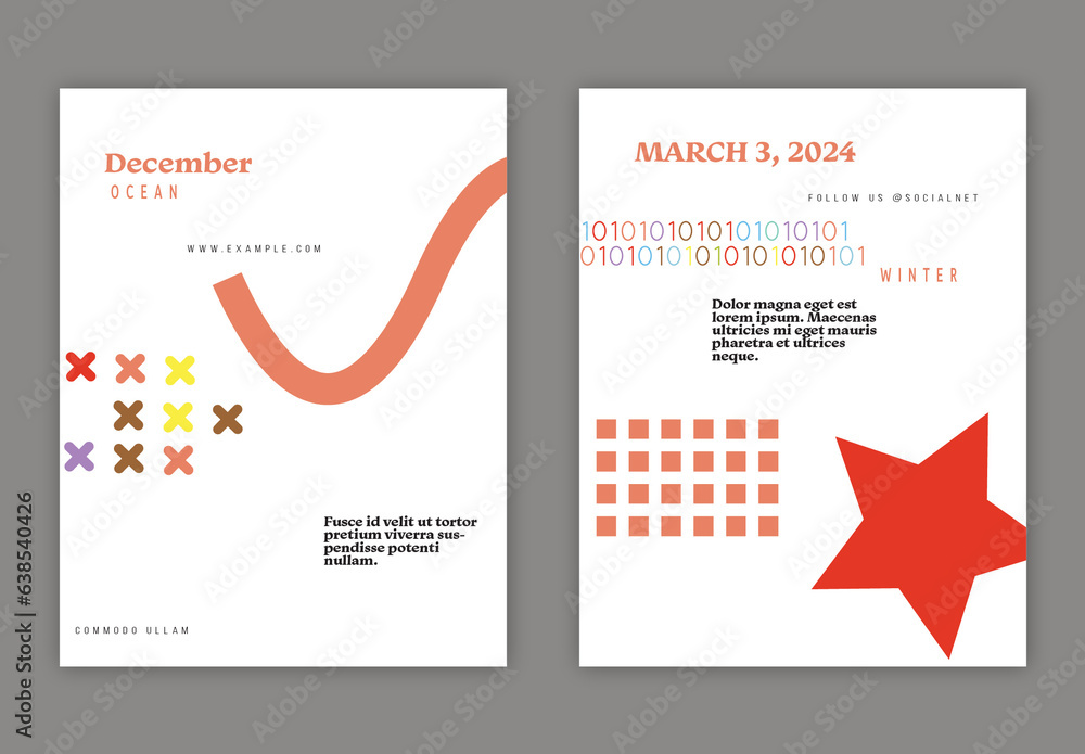 US Letter Flyer Template Very Minimal With Simple Bright Geometric ...