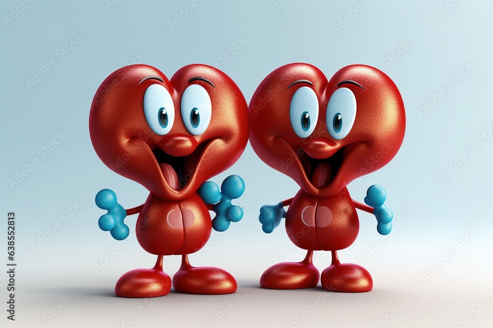 Kidneys. Cute cartoon healthy human anatomy internal organ character ...