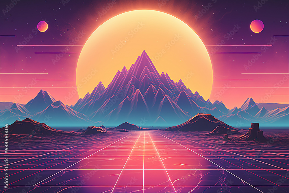 Generative ai collage image picture of video game landscape with ...