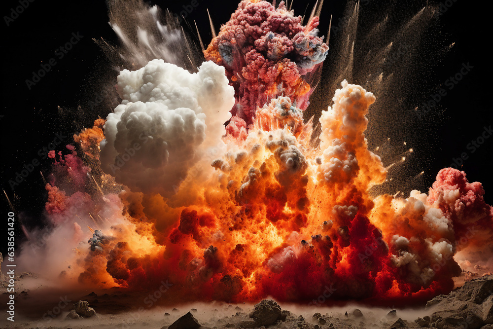 Generative ai collage image photo of nuclear bom exploding war with ...
