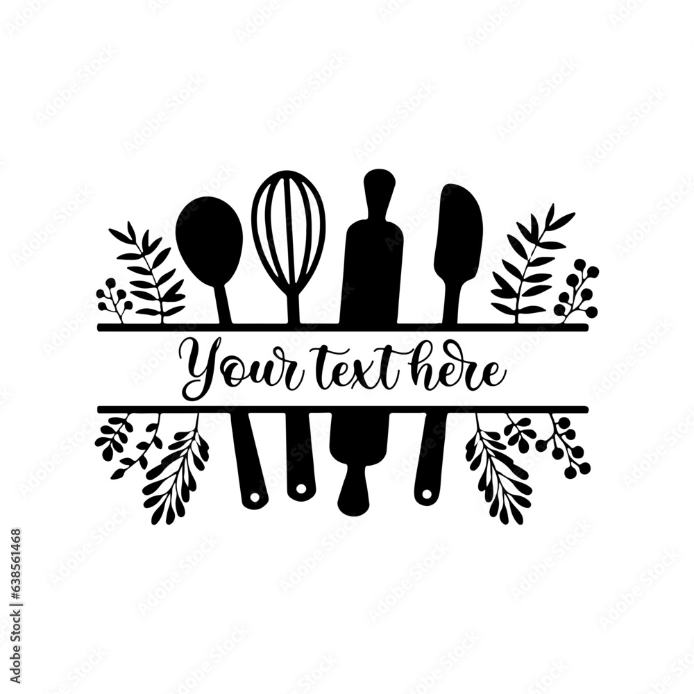 Kitchen Split Frame Svg, Split Monogram Svg, Cooking Svg, Kitchen Sign ...