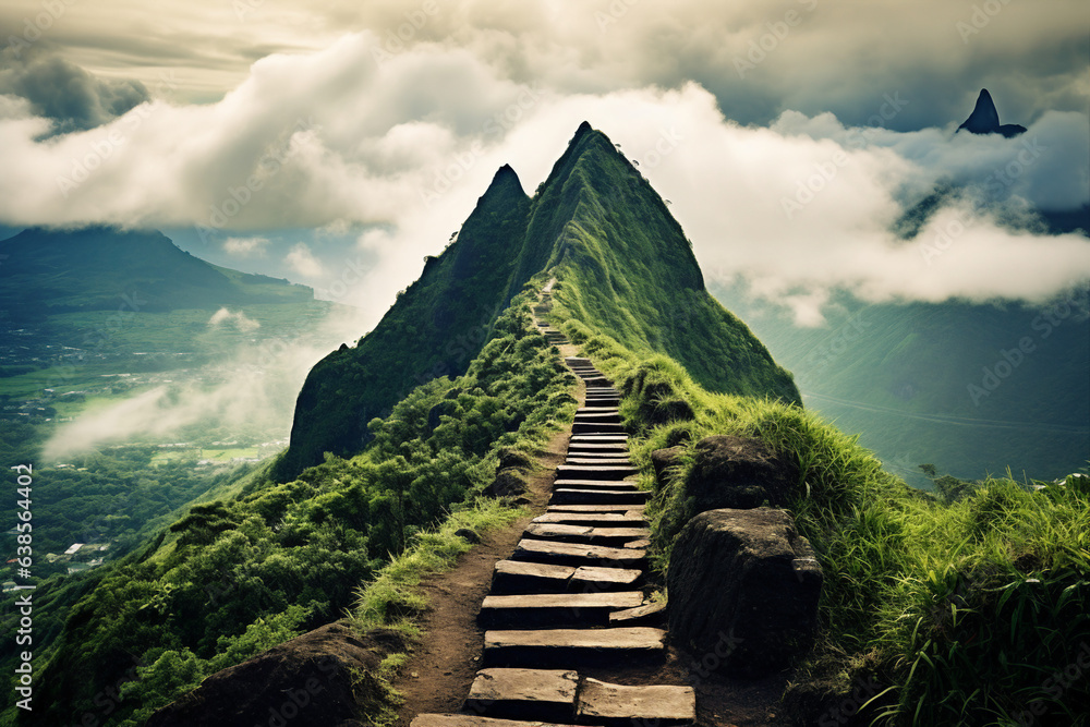 Beautiful ladder stairway or the way to heaven upstairs Generative AI ...