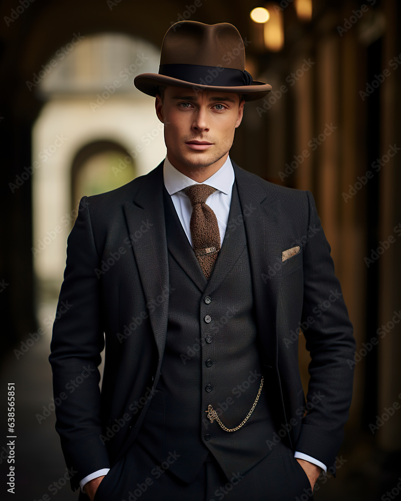 A young man exudes an air of gangster mystique, effortlessly melding ...