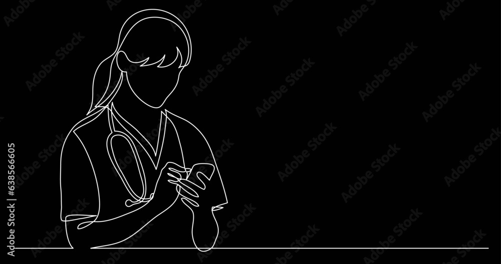 continuous line drawing vector illustration with FULLY EDITABLE STROKE ...