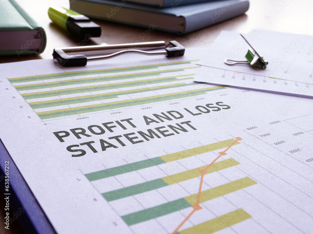 Poster Profit and loss statement is shown using the text and photo of ...