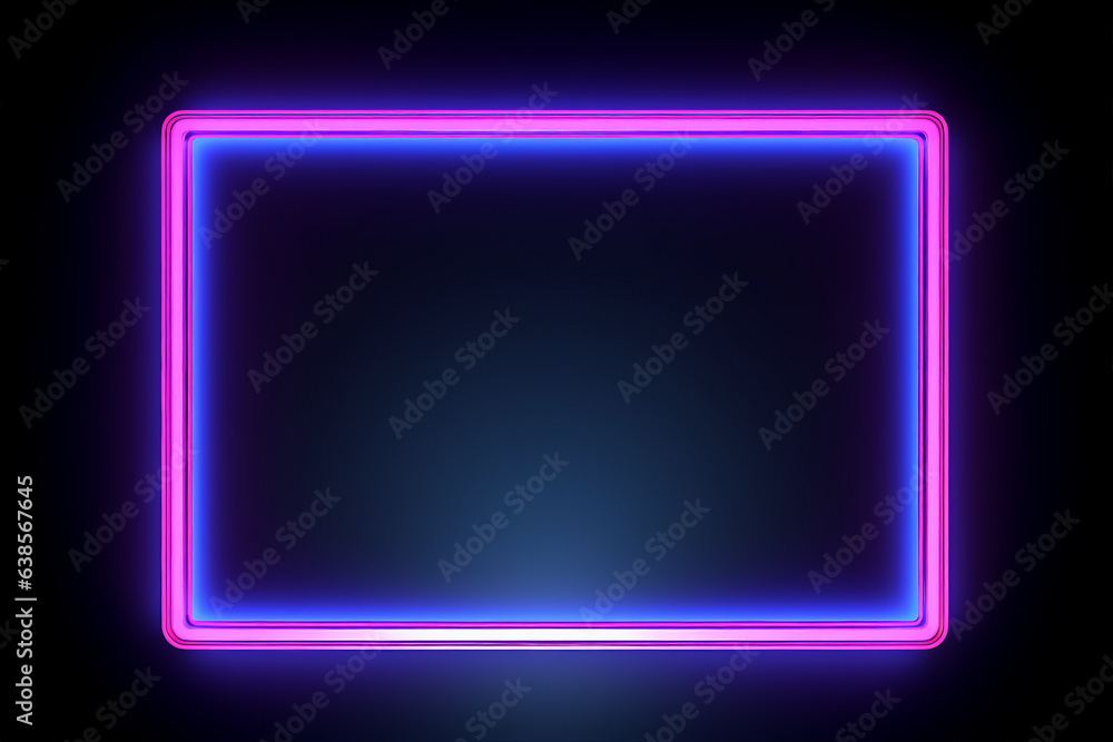 Generative ai collage image picture of neon rectangle box with neon ...