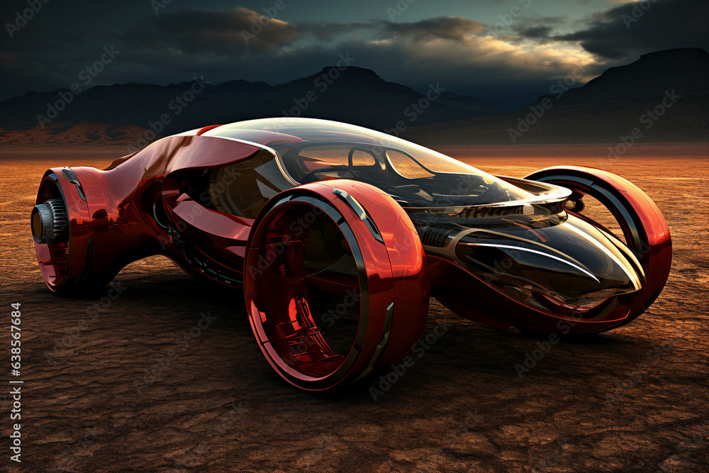 Picture of futuristic fast self-driving sport car made using generative ...