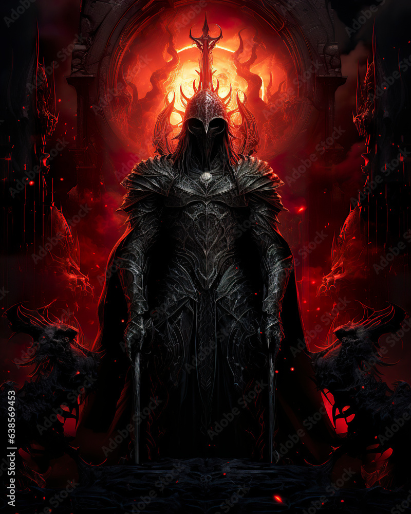 Lord of darkness in an aura of supremacy. Figure of power and intrigue ...