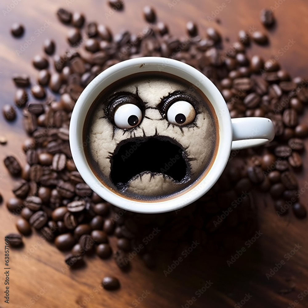 Coffee cup and coffee beans. A coffee-themed meme. International Coffee ...