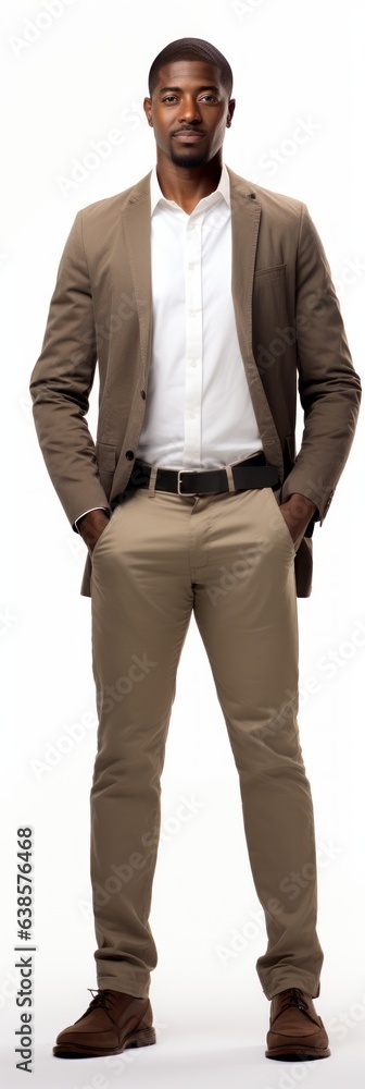 portrait of a handsome young black african american man standing full ...