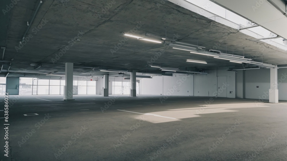 empty parking lot inside building Stock Photo | Adobe Stock