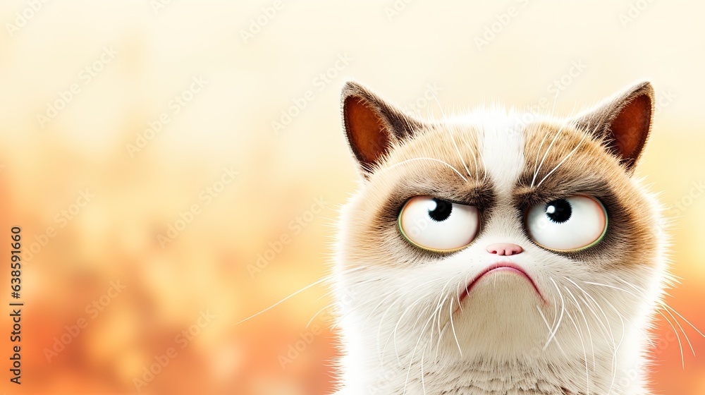 Angry siamese cat with open mouth and blue eyes. Funny cat with big ...