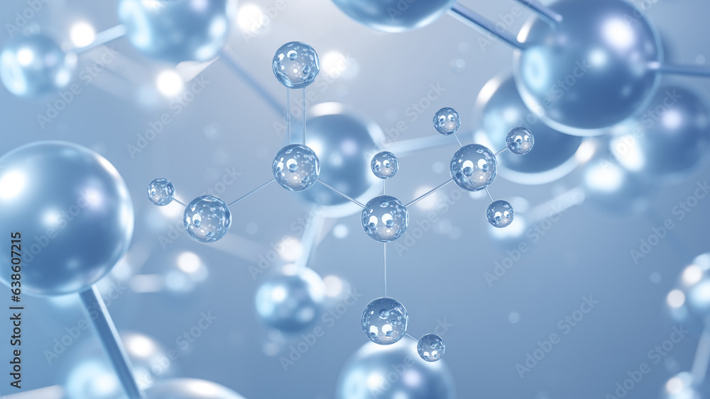 polylactic acid molecular structure 3d, flat model, thermoplastic ...