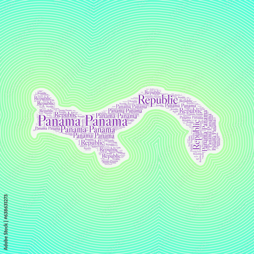 Panama shape formed by country name in multiple languages. Panama ...