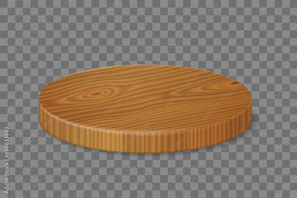 3d wooden podium, stage or pedestal for display products. Circle ...