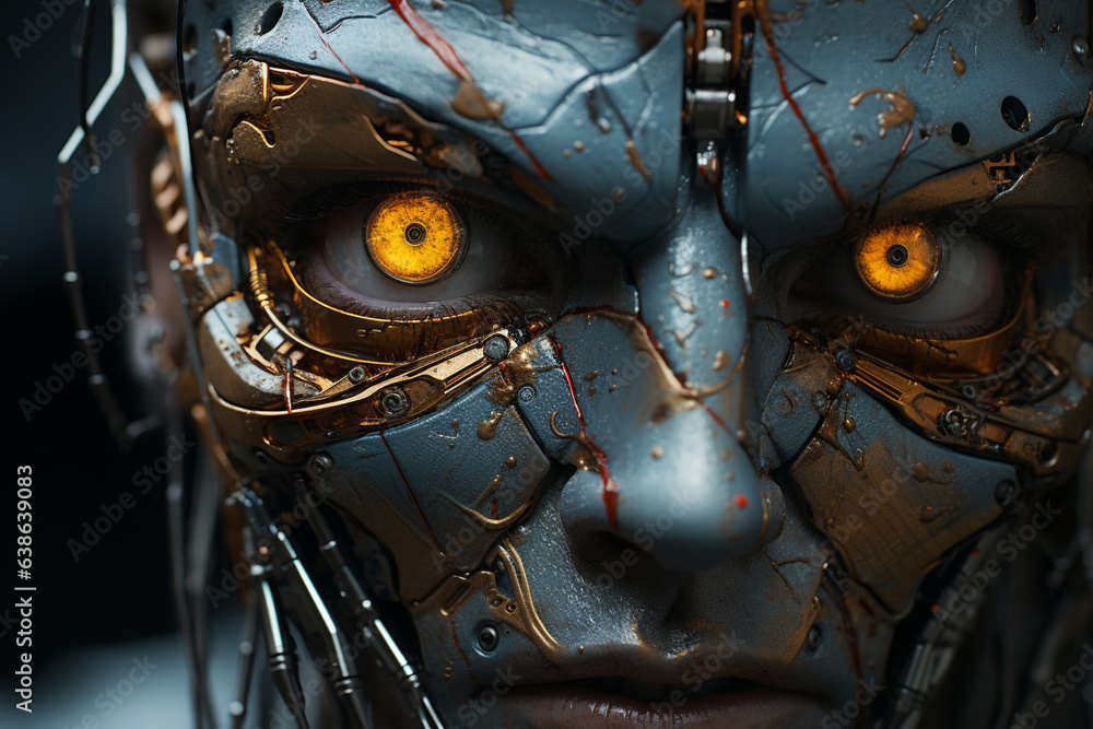 Artificial metal cyber electronic eye surveillance security with lights ...