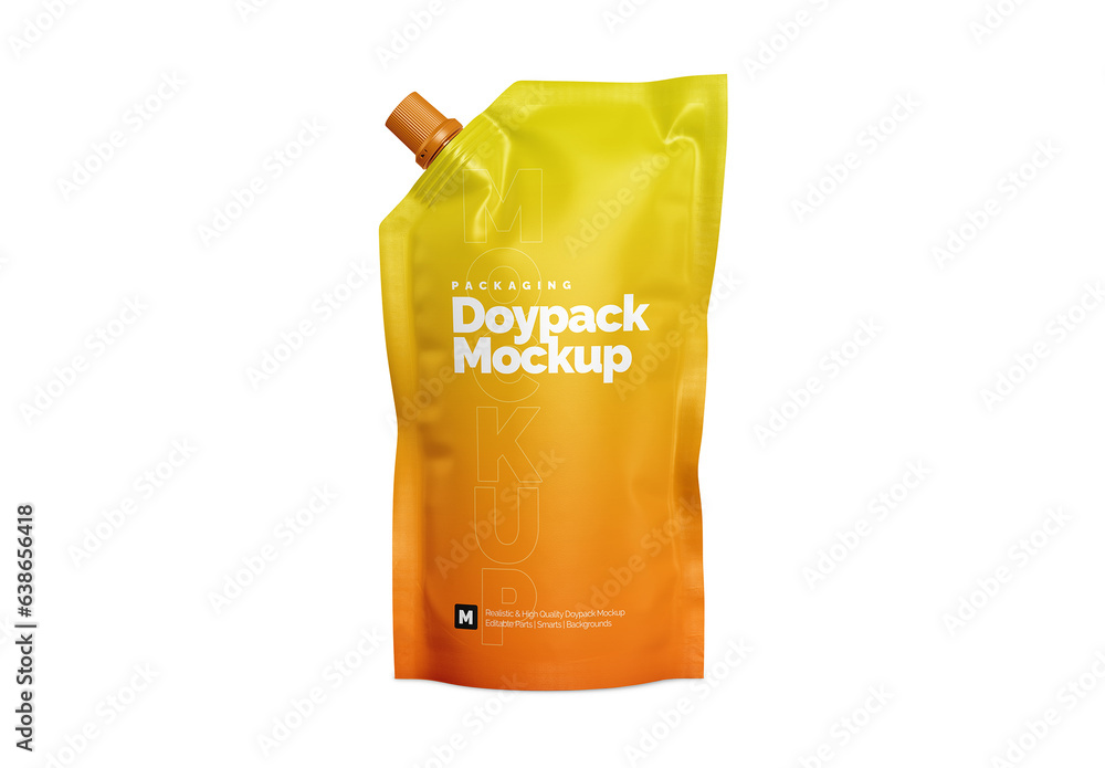 Doypack with Side Cap Mockup Stock Template | Adobe Stock
