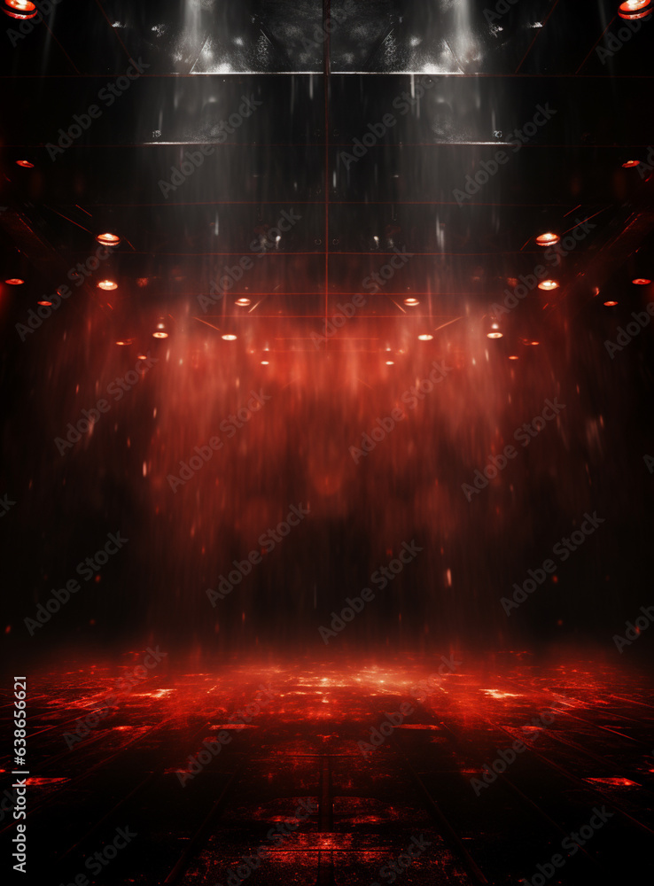 Ai generative Backdrop With Illumination Of Red Spotlights For Flyers ...