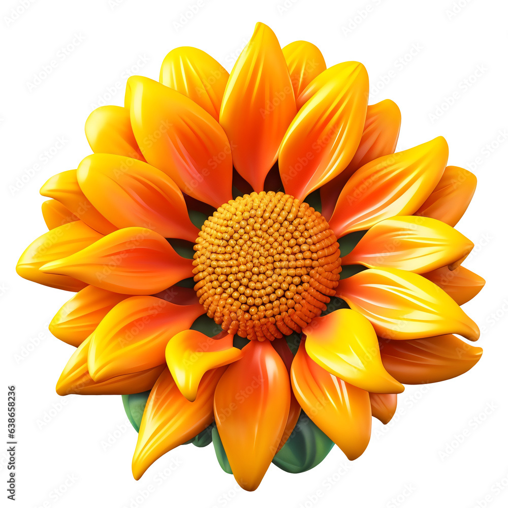 3d sunflower isolated on transparent background. PNG. Generative AI ...