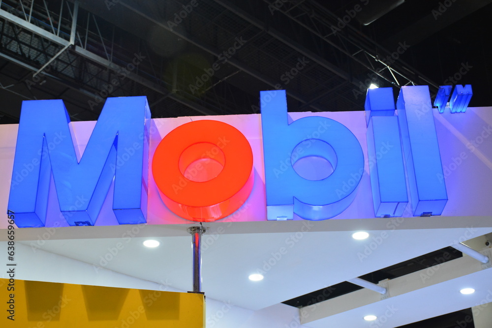 Mobil booth signage at Philippine Commercial Vehicle Show in Pasay ...