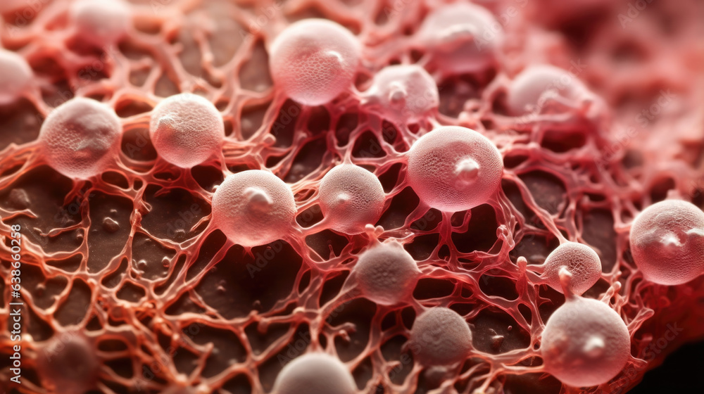 A macro image of a platelet taken under a microscope reveals its ...