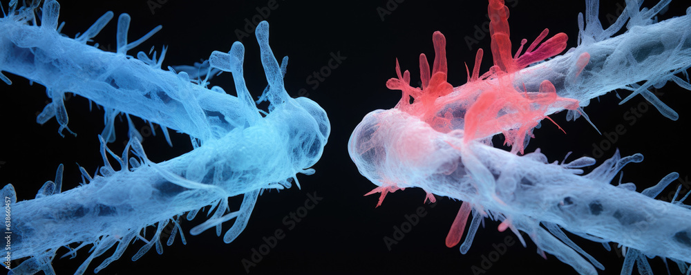 Microscopic Chromosomes are easily visible under a high powered light ...