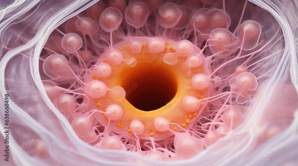 macro image shows the intricate beauty of a microscopic ovule at the ...