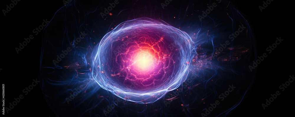 This macro image shows a compact dark center surrounded by a light halo ...