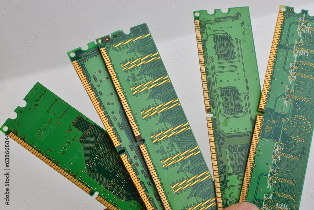 Detail Of A Ddr4 Ram Memory In Close Up With A Light Background Showing The Advanced
