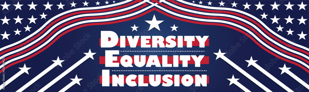 Diversity, Equality and Inclusion vector banner design with geometric ...
