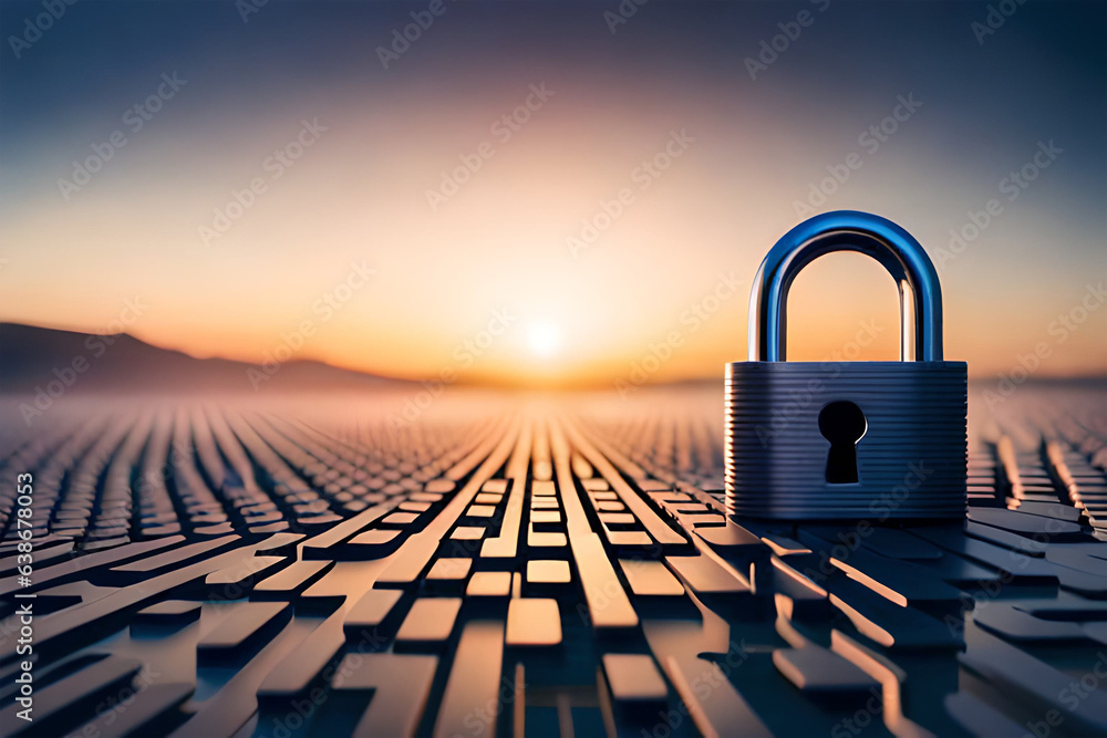 Visualize the concept of cyber security with an image of a virtual ...