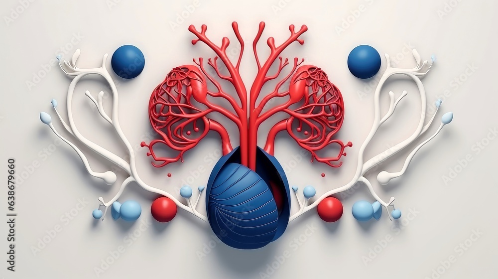 3D illustration mockup of the human organ system, Anatomy, Nervous ...