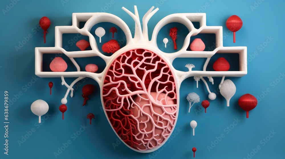 3D illustration mockup of the human organ system, Anatomy, Nervous ...
